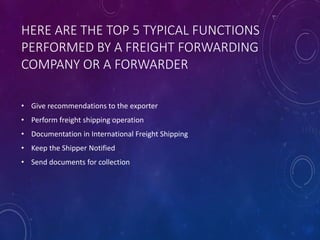 Role of freight forwarder | PPTX