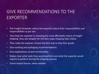 Role of freight forwarder | PPT
