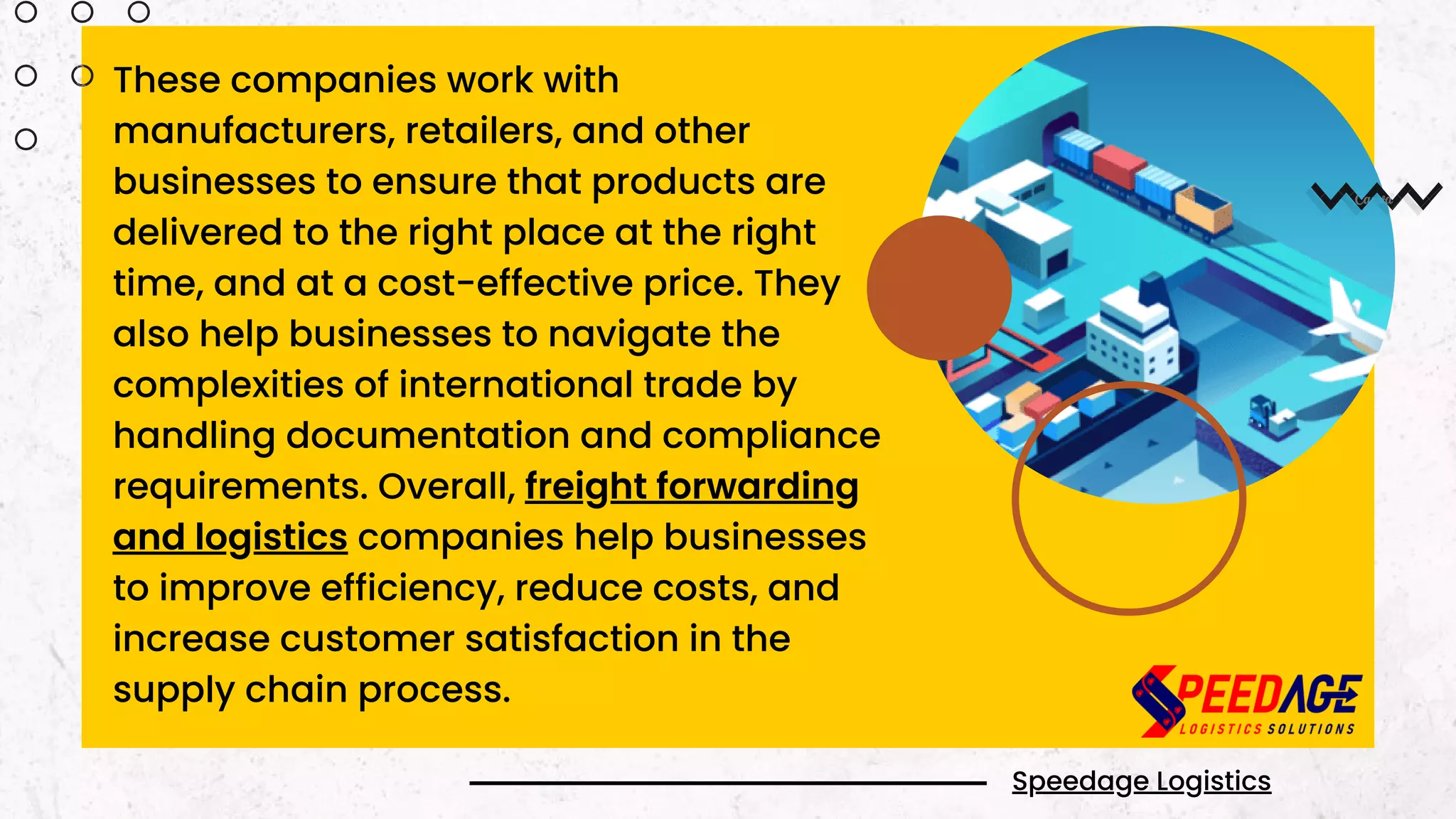 Functions or Roles of a Freight Forwarder - Speedage Logistics Solutions | PDF | Logistics and ...