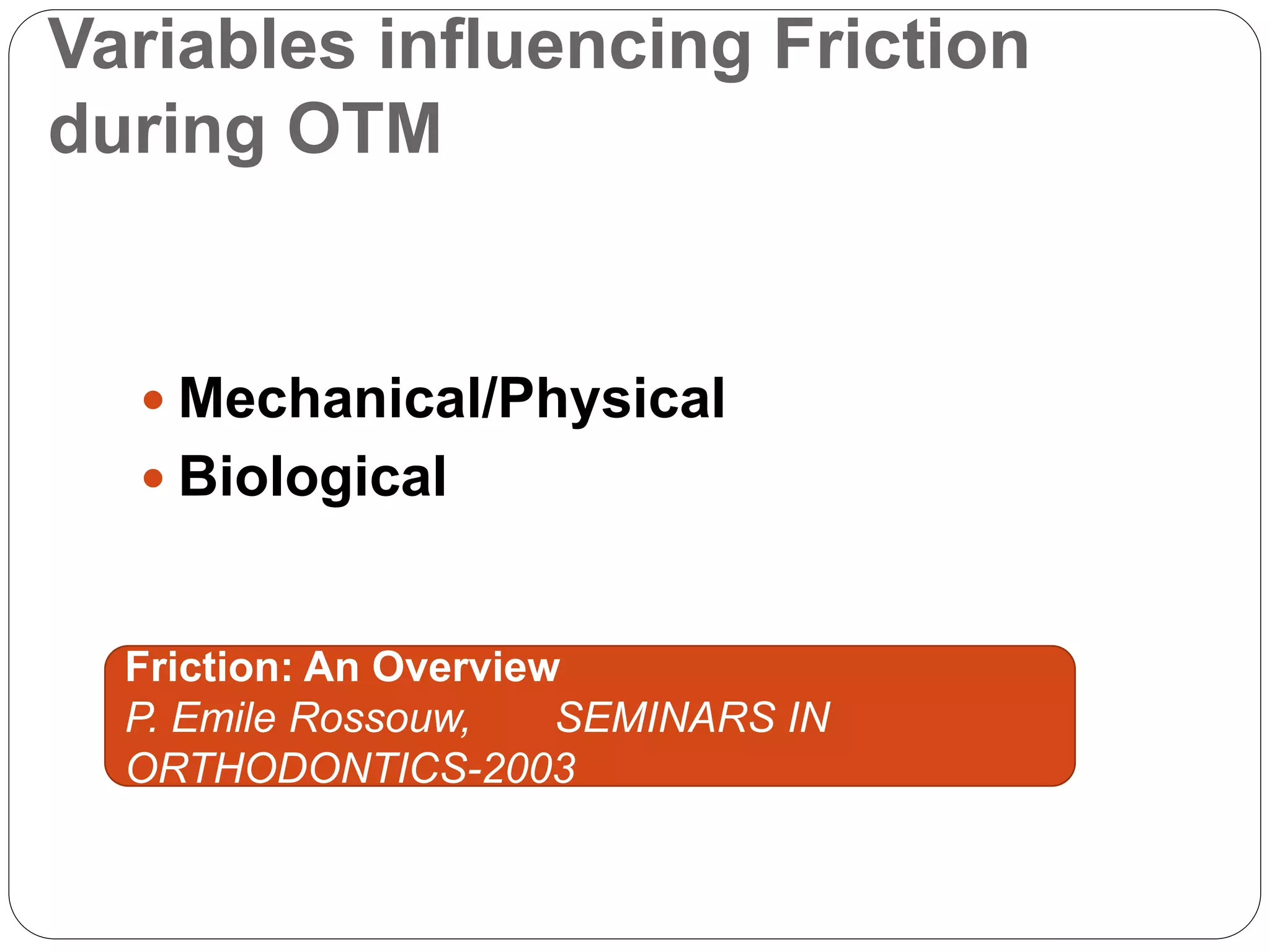 Role of friction in sliding mechanics | PPTX