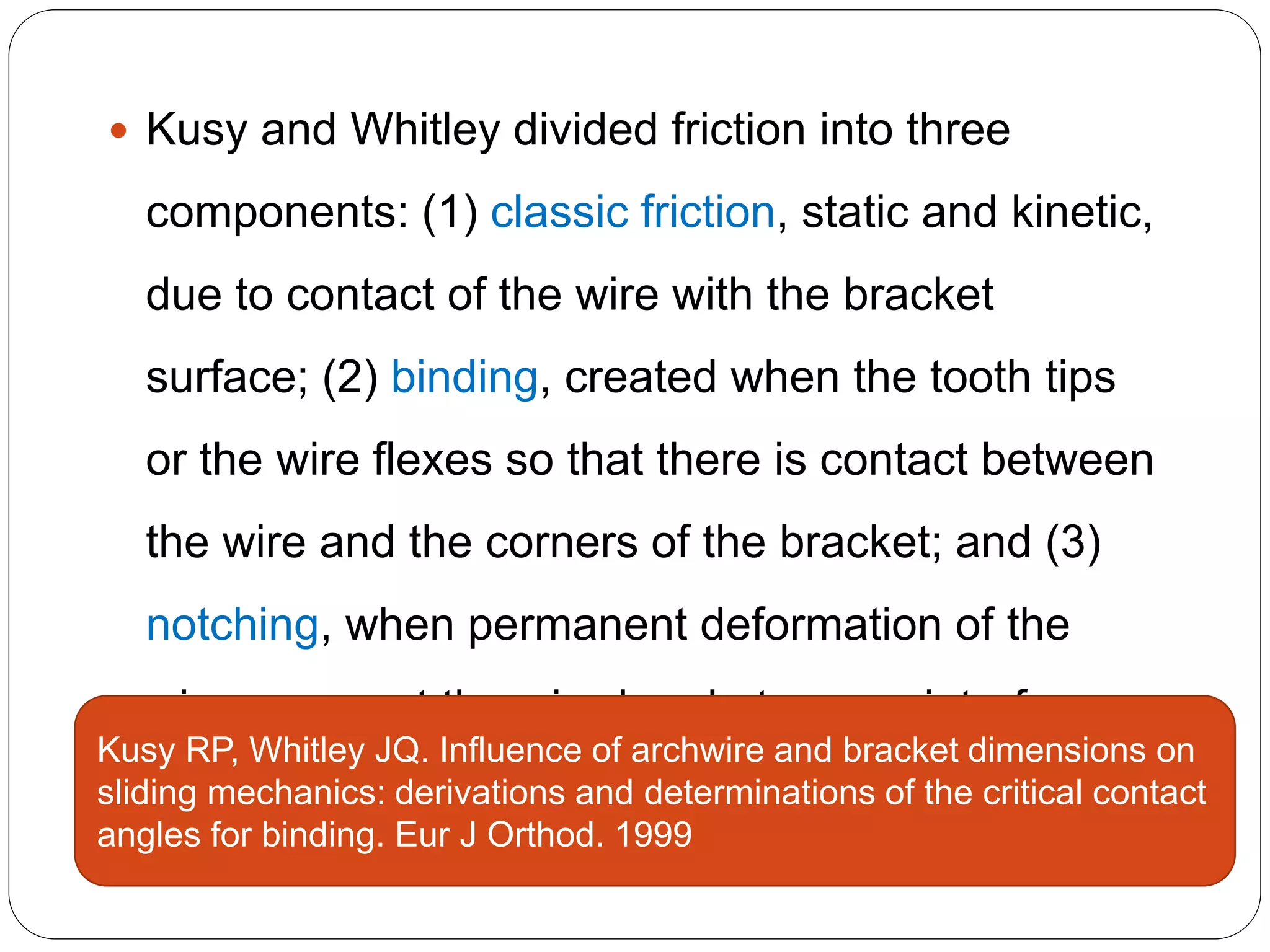 Role of friction in sliding mechanics | PPTX
