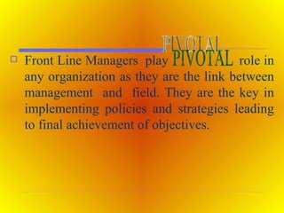 Role of frontline manager - Pharma | PPT