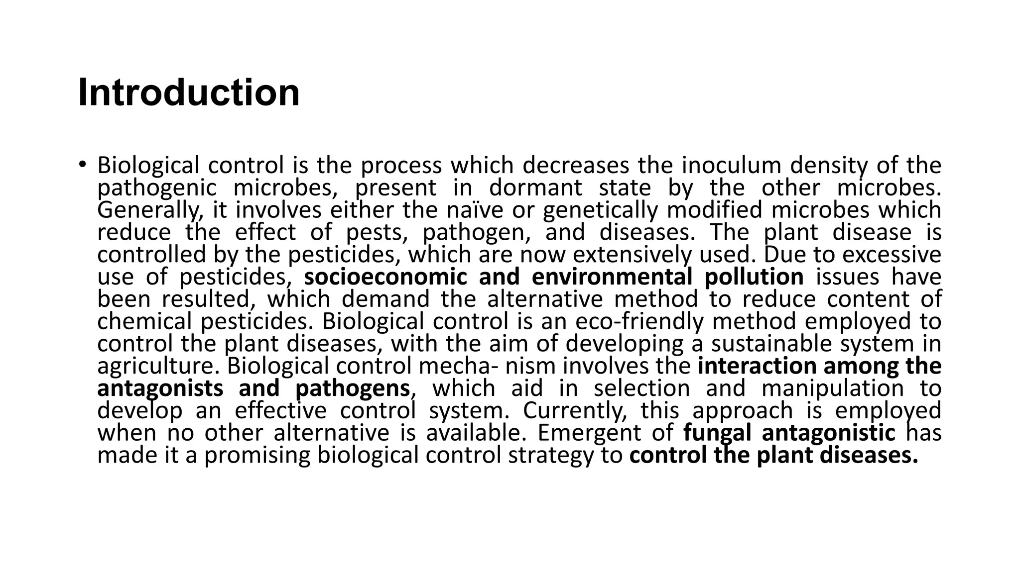 Role of fungi as biocontrol agents | PPTX