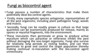 Role of fungi as biocontrol agents | PPTX