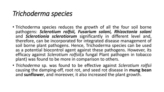 Role of fungi as biocontrol agents | PPTX