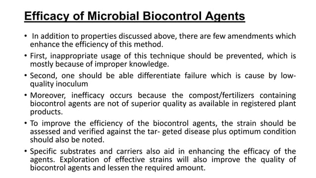 Role of fungi as biocontrol agents | PPTX