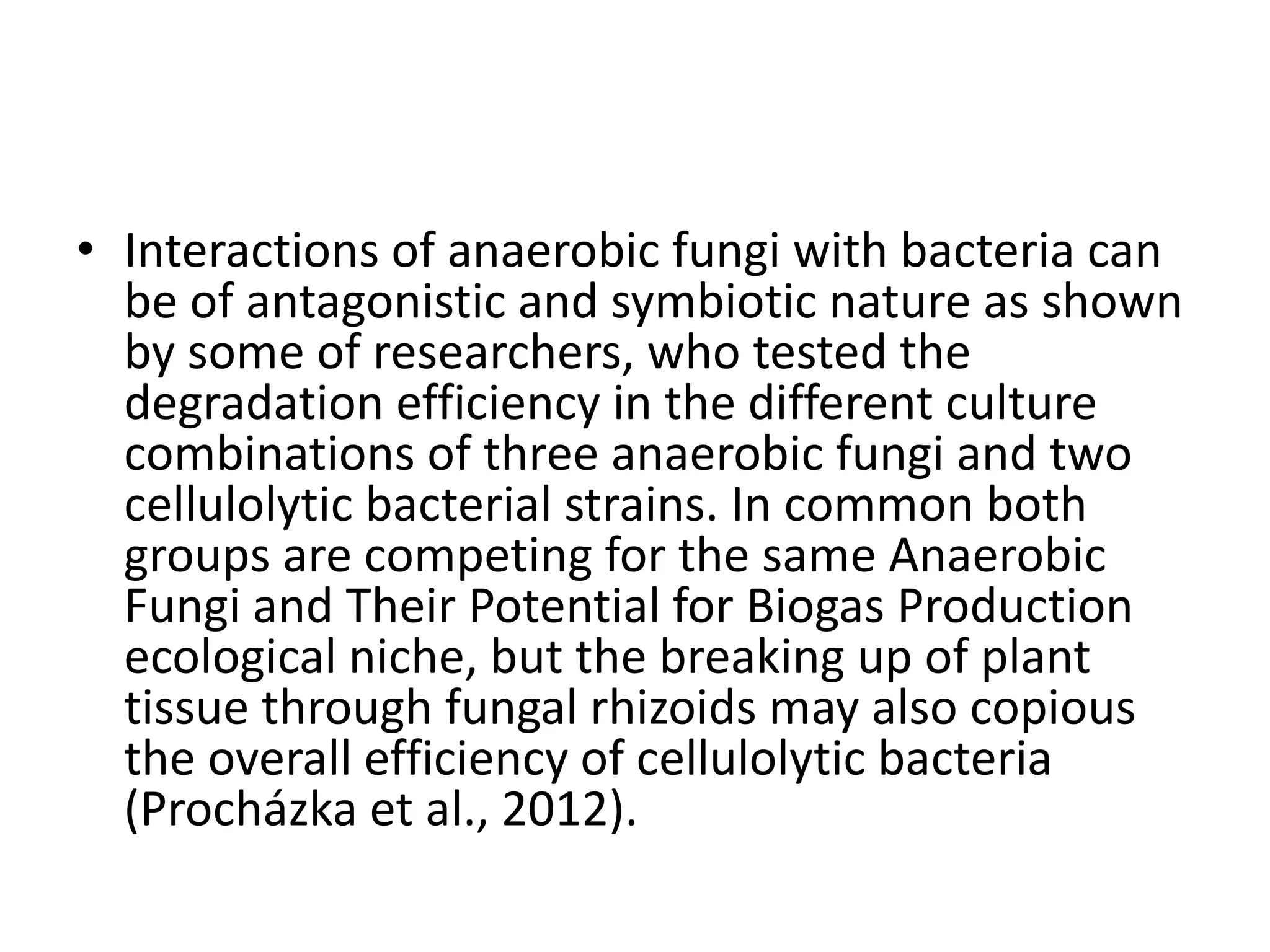 Role of fungi in biomethanation process | PPTX