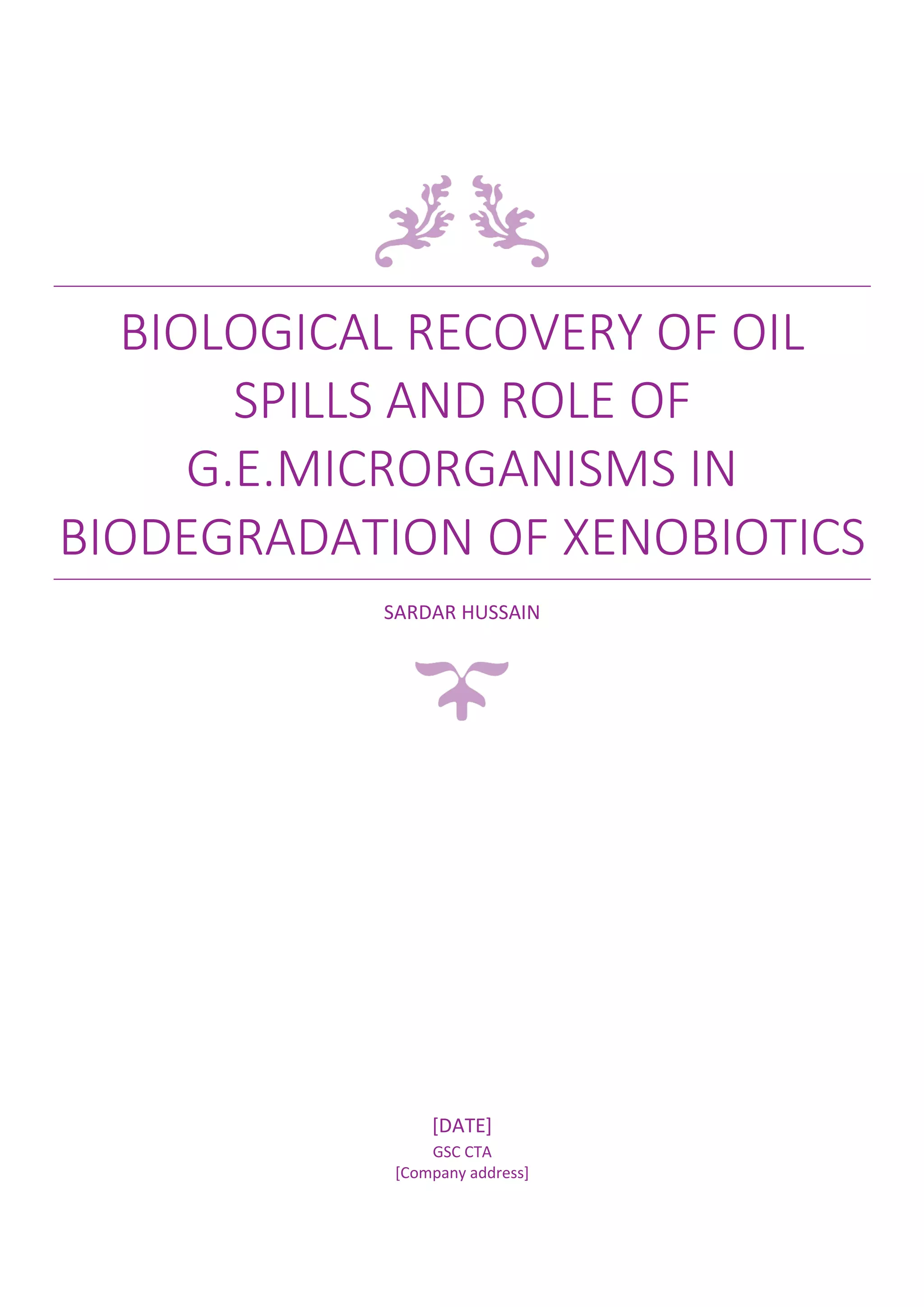 Role of genetically engineered microorganisms in biodegradation | PDF