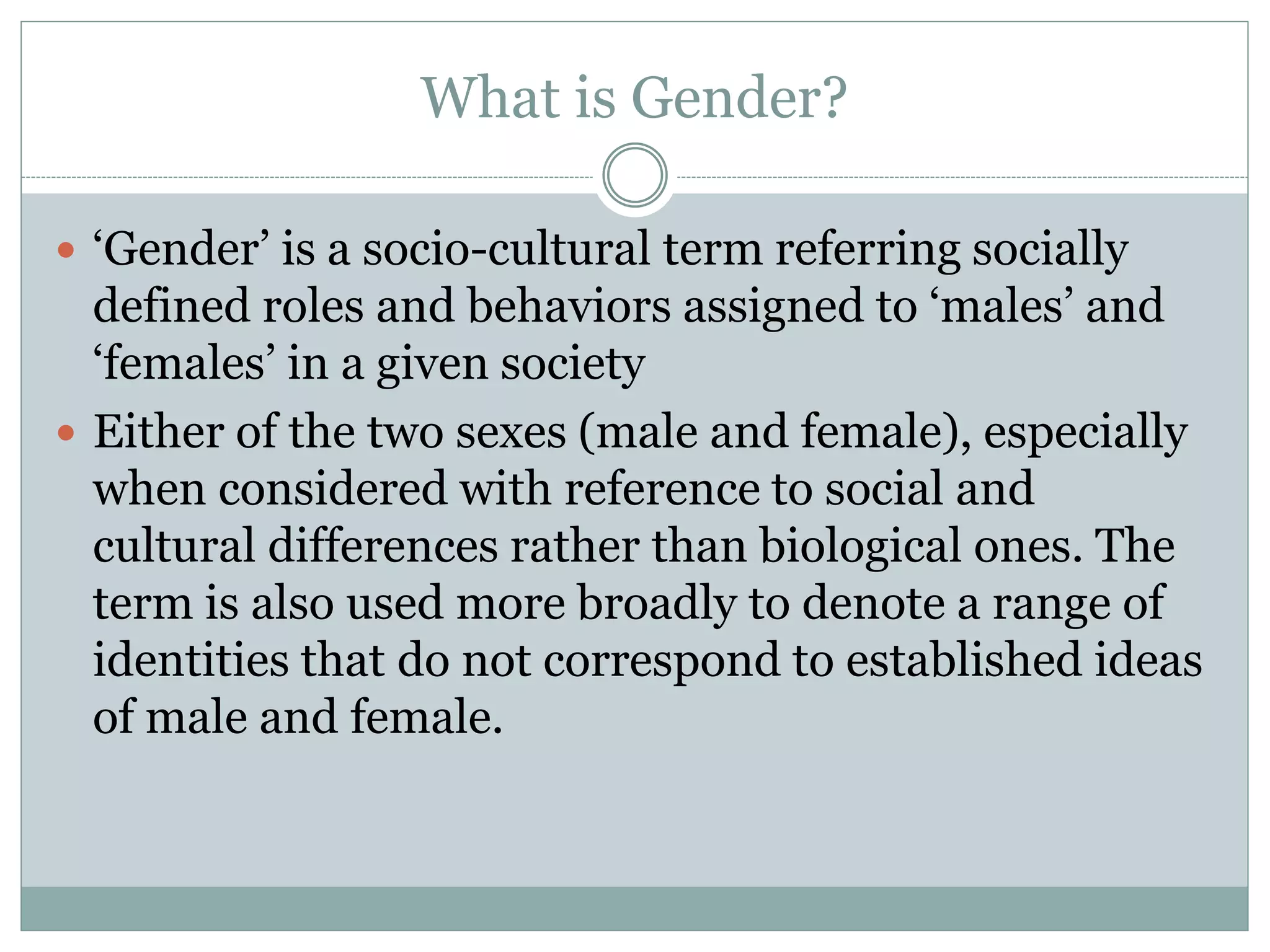 Role of gender | PPTX