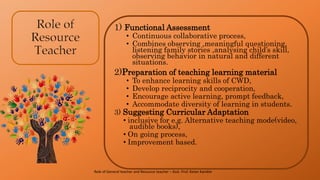 Role of general teacher and resource teacher | PPTX