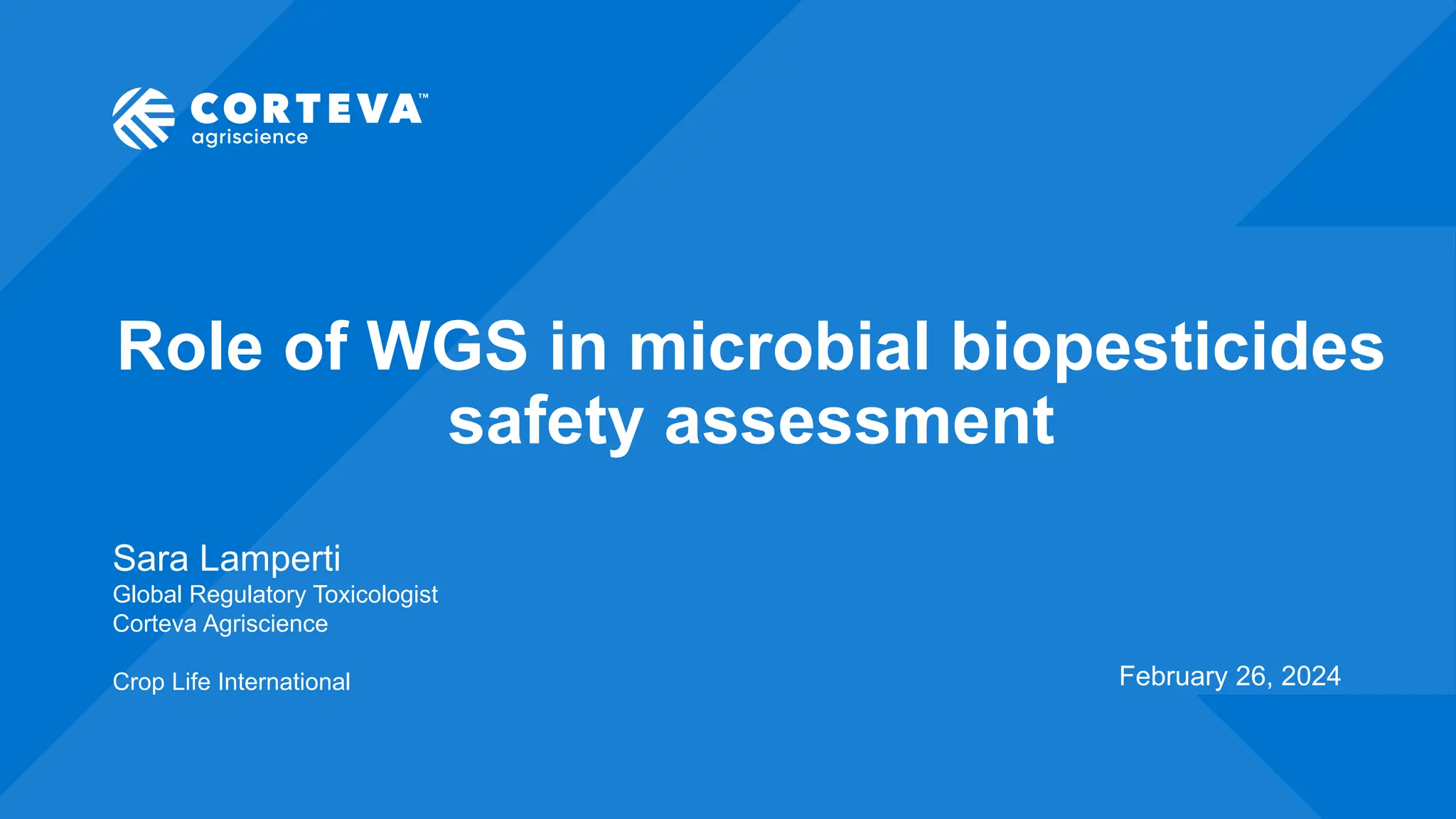 Role of genome sequencing (WGS) in microbial biopesticides safety ...