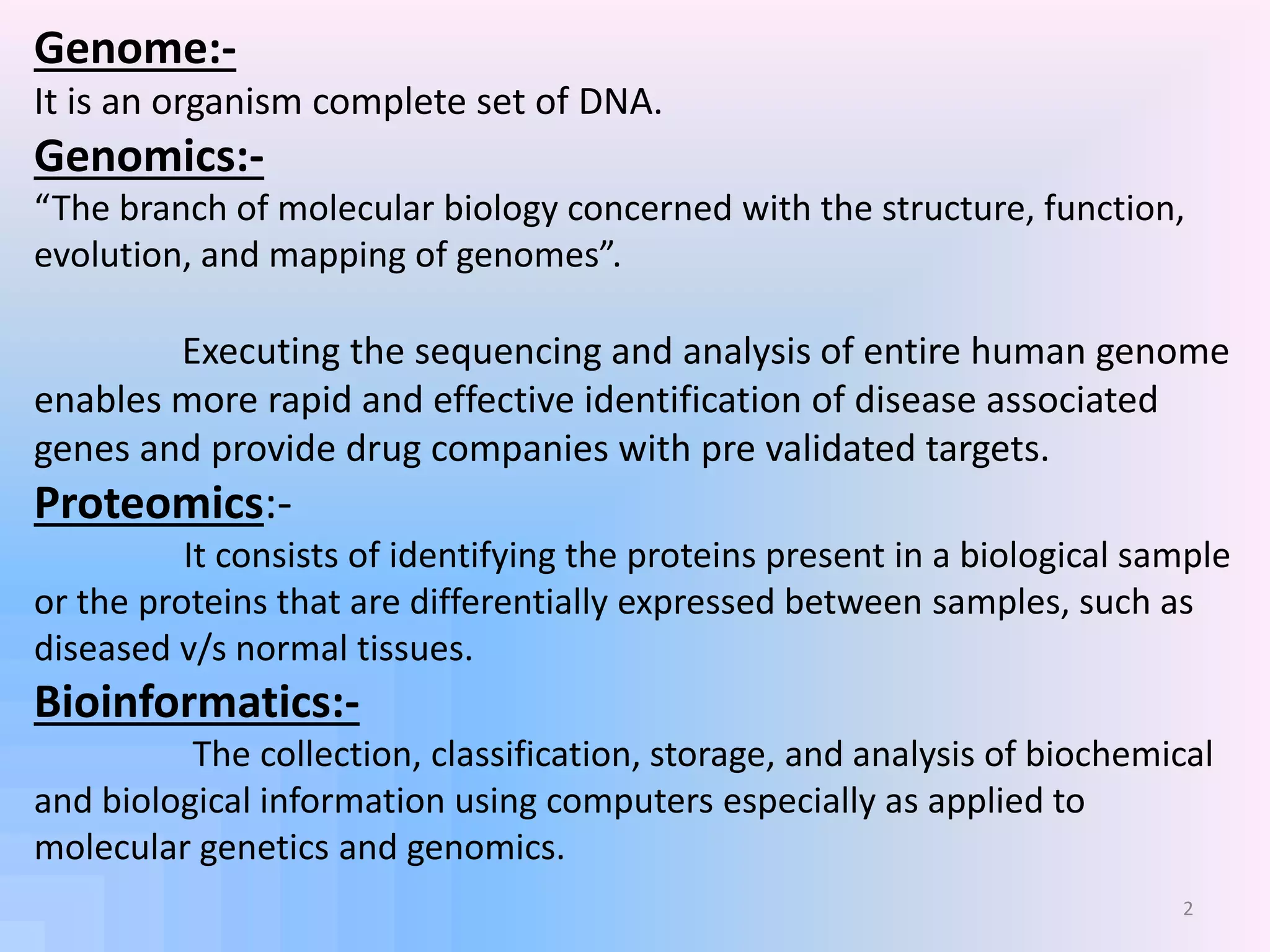 Role of genomics proteomics, and bioinformatics. | PDF