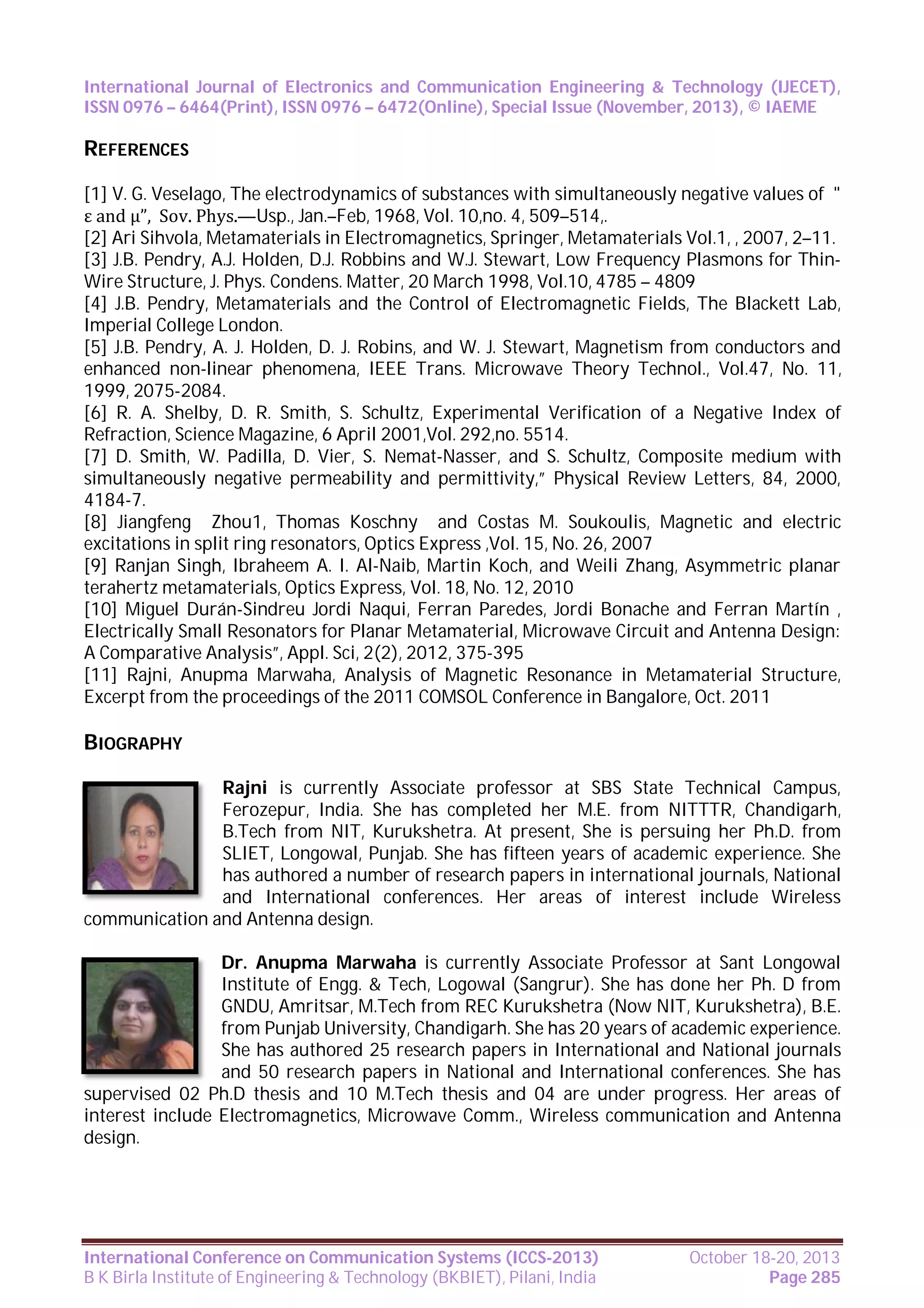 Role of geometry of split ring resonators in magnetic | PDF | Physics | Science