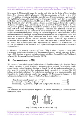 Role of geometry of split ring resonators in magnetic | PDF | Physics | Science