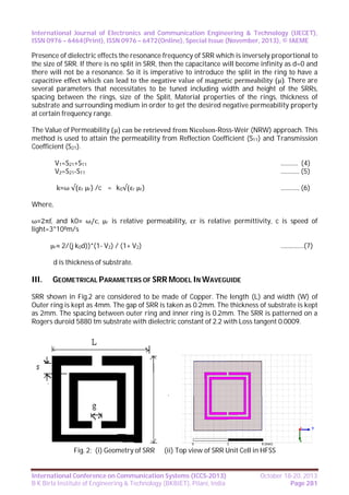 Role of geometry of split ring resonators in magnetic | PDF | Physics | Science