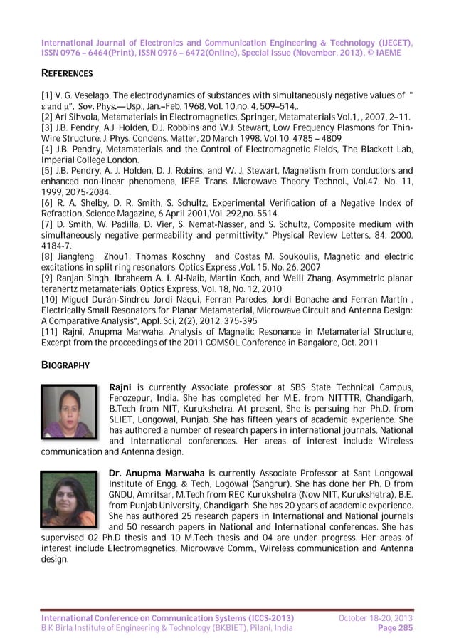 Role of geometry of split ring resonators in magnetic | PDF