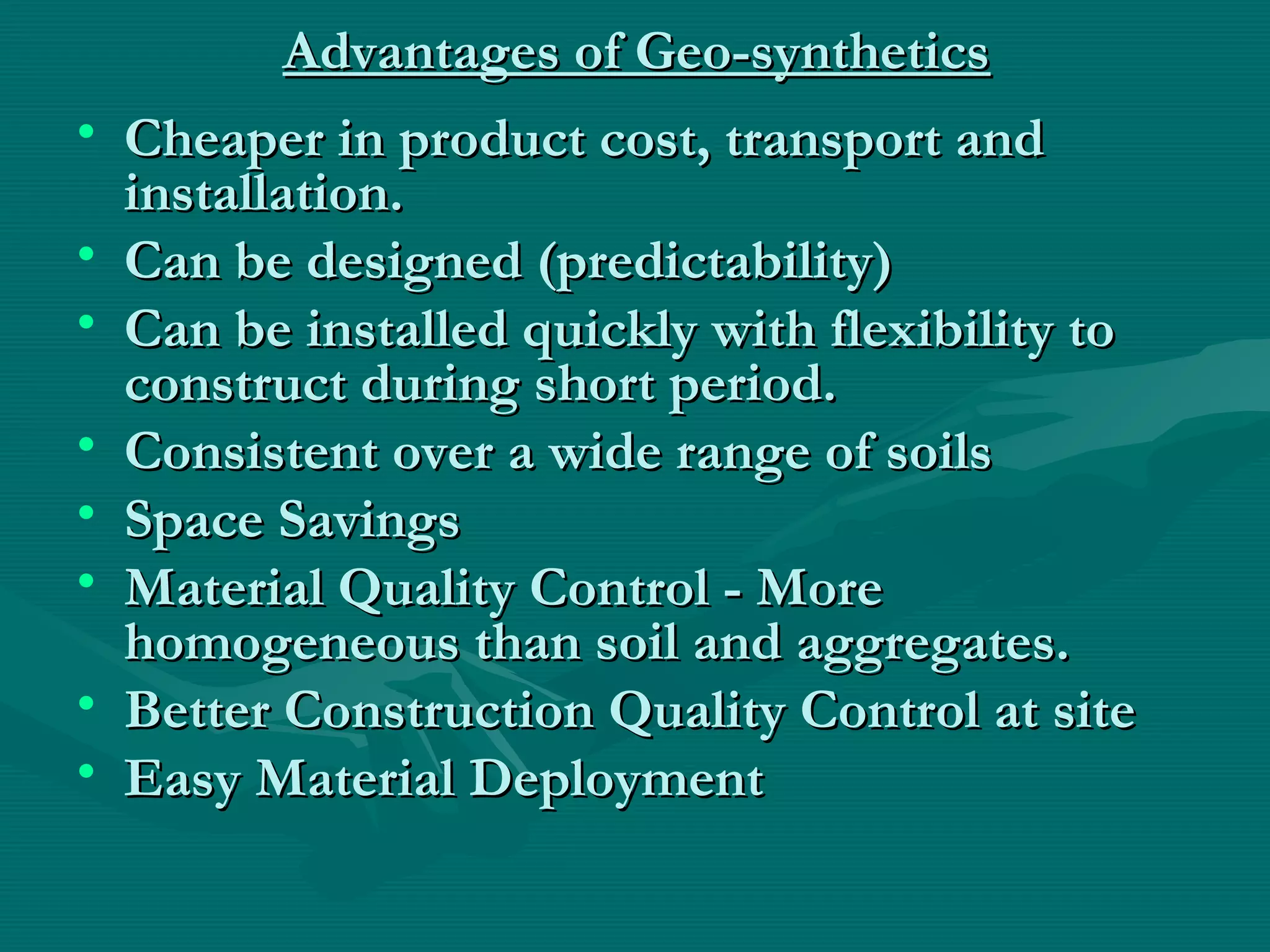 Role of geosynthetics in civil Engineering | PPT