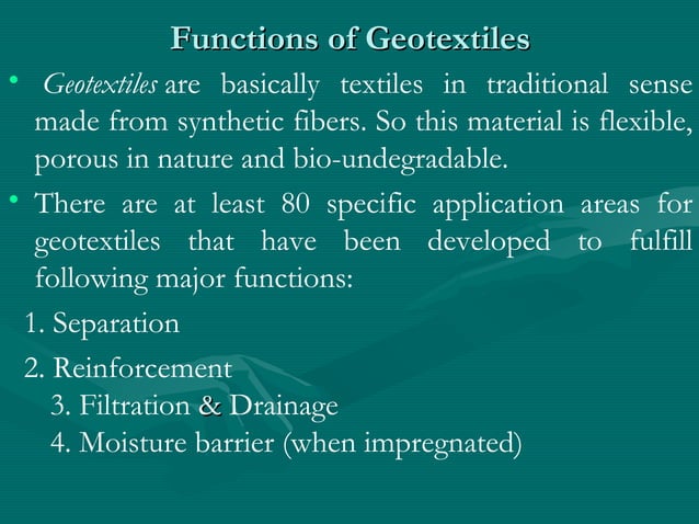 Role of geosynthetics in civil Engineering | PPT