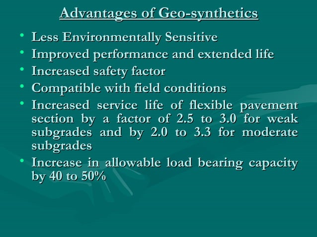 Role of geosynthetics in civil Engineering | PPT