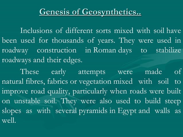 Role of geosynthetics in civil Engineering | PPT