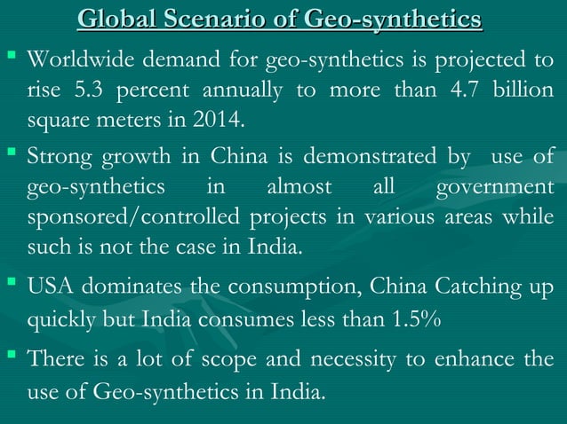 Role of geosynthetics in civil Engineering | PPT