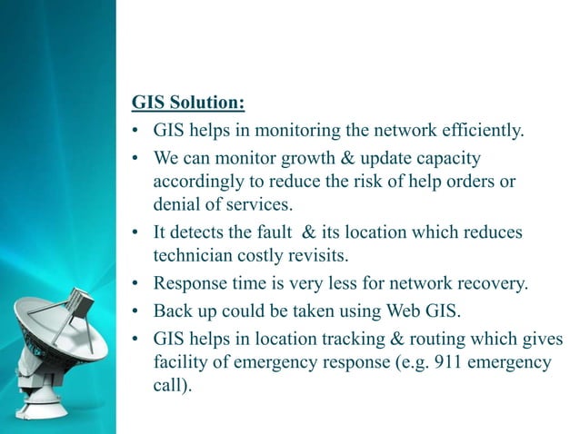 Role Of Gis In Telecommunications Pptx Computer Networking Computing