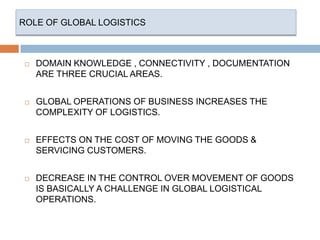 Role Of Global Logistics | PPTX