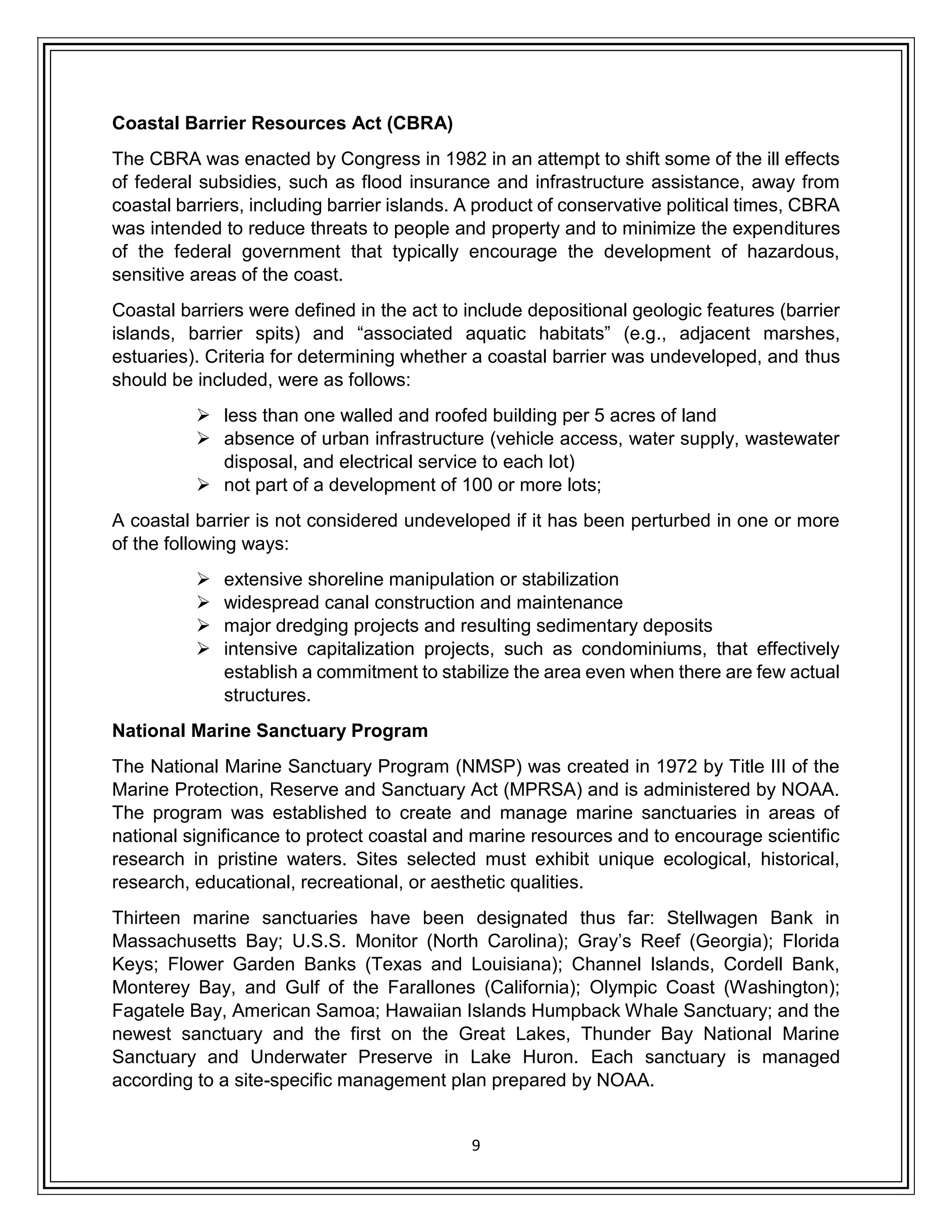 Role of government, coastal policy, czm act, of the coastal zone ...