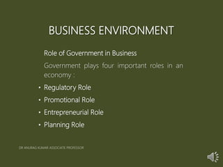 Role of government in business environment | PPTX