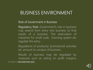 Role of government in business environment | PPTX