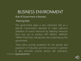 Role of government in business environment | PPTX