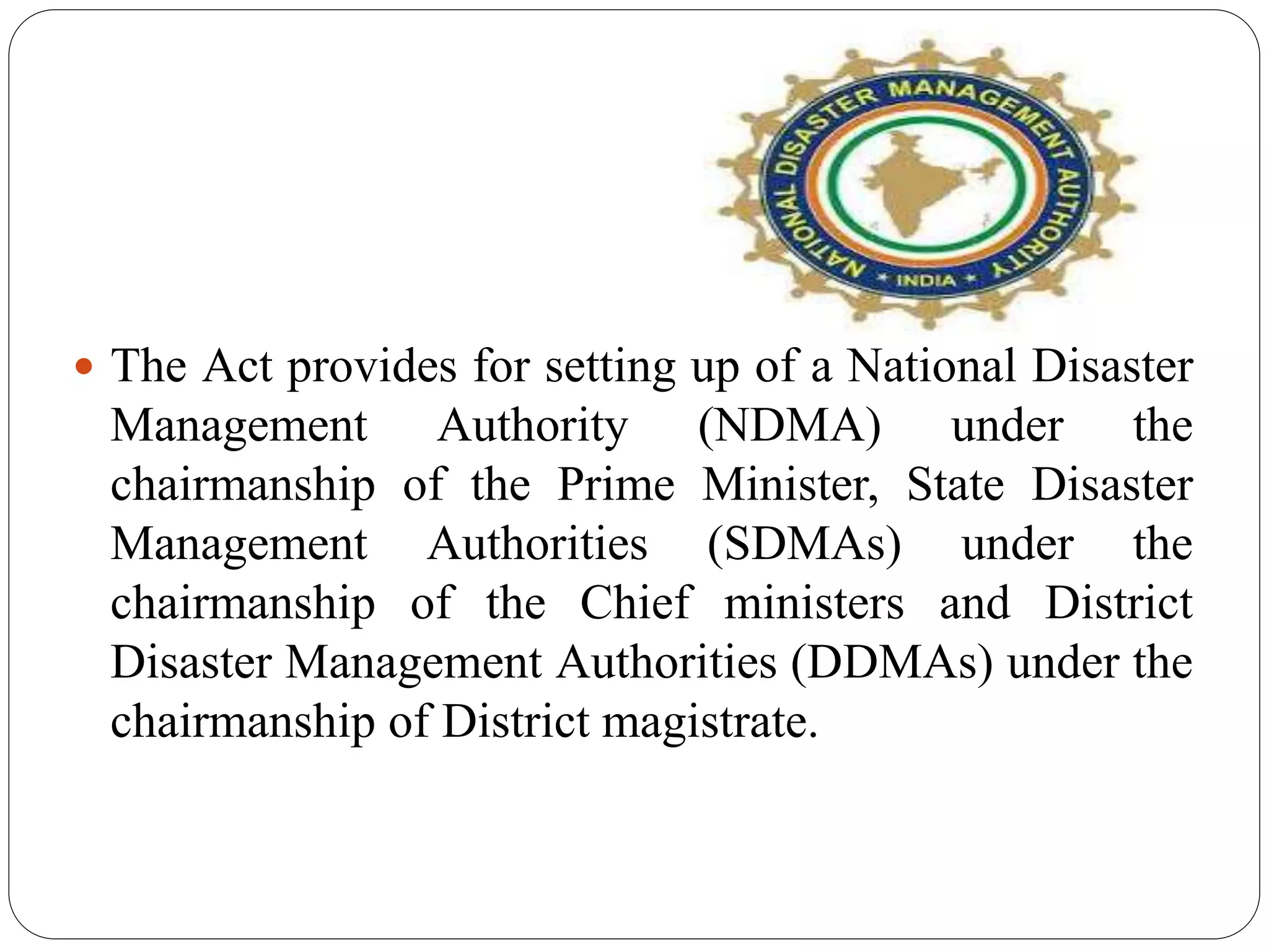 Role of government in disaster management at central tam 2013-20 | PPTX