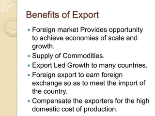Role of government in export promotion | PPTX