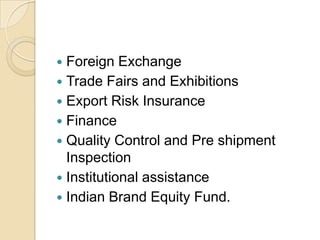 Role of government in export promotion | PPTX