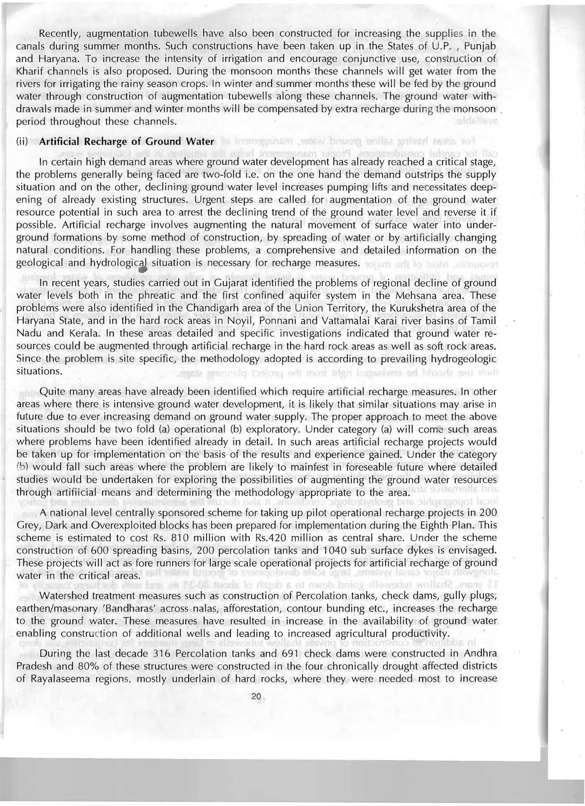Role of groundwater and small dams in water resources development Water ...