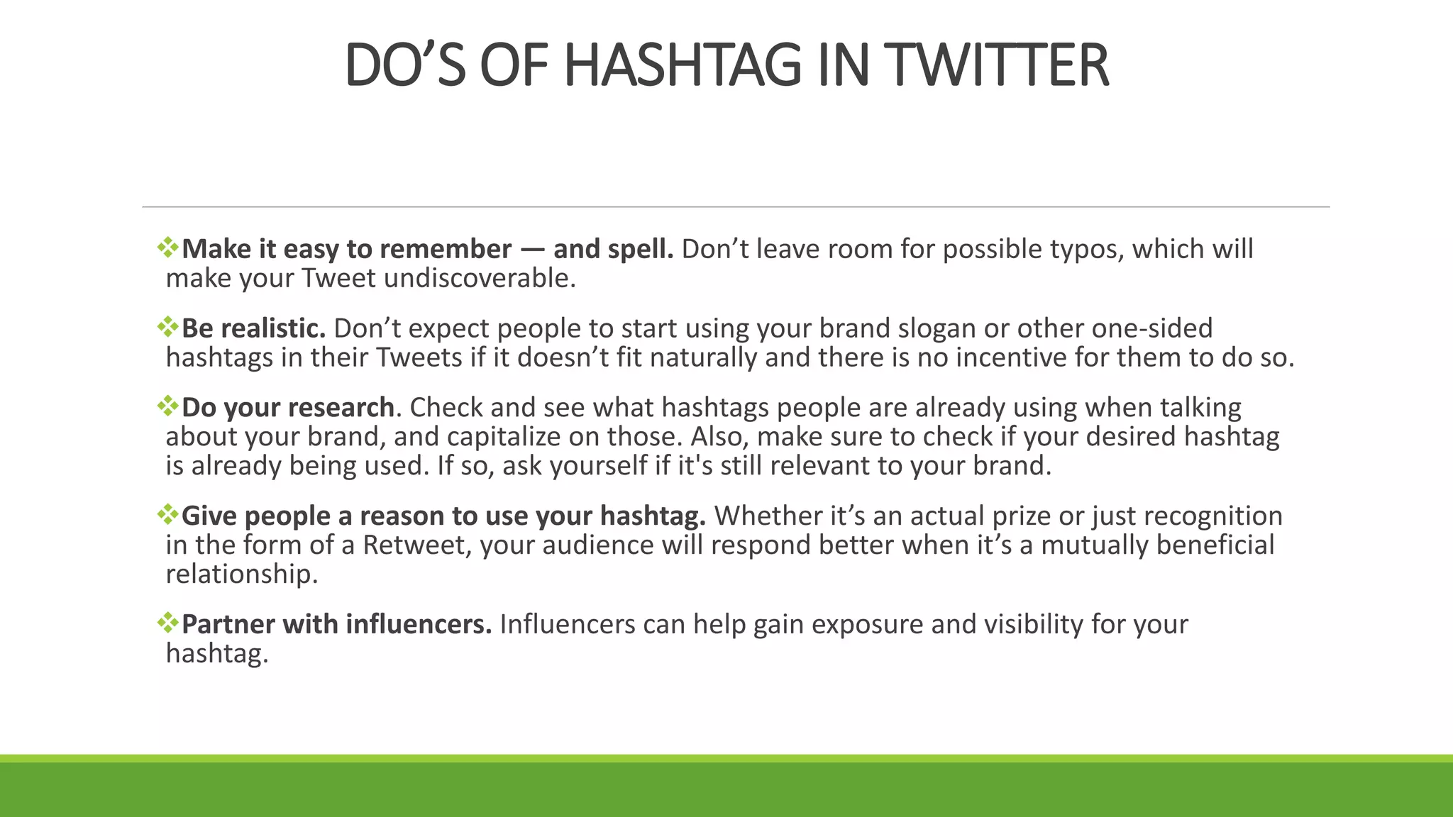 Role of hashtags in twitter | PPT