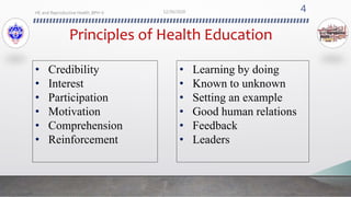 Role of health education in reproductive health | PPTX