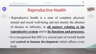 Role of health education in reproductive health | PPTX