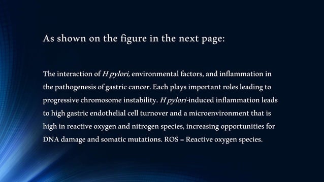 Role of helicobacter pylori in gastric cancer | PPTX | Digestive ...
