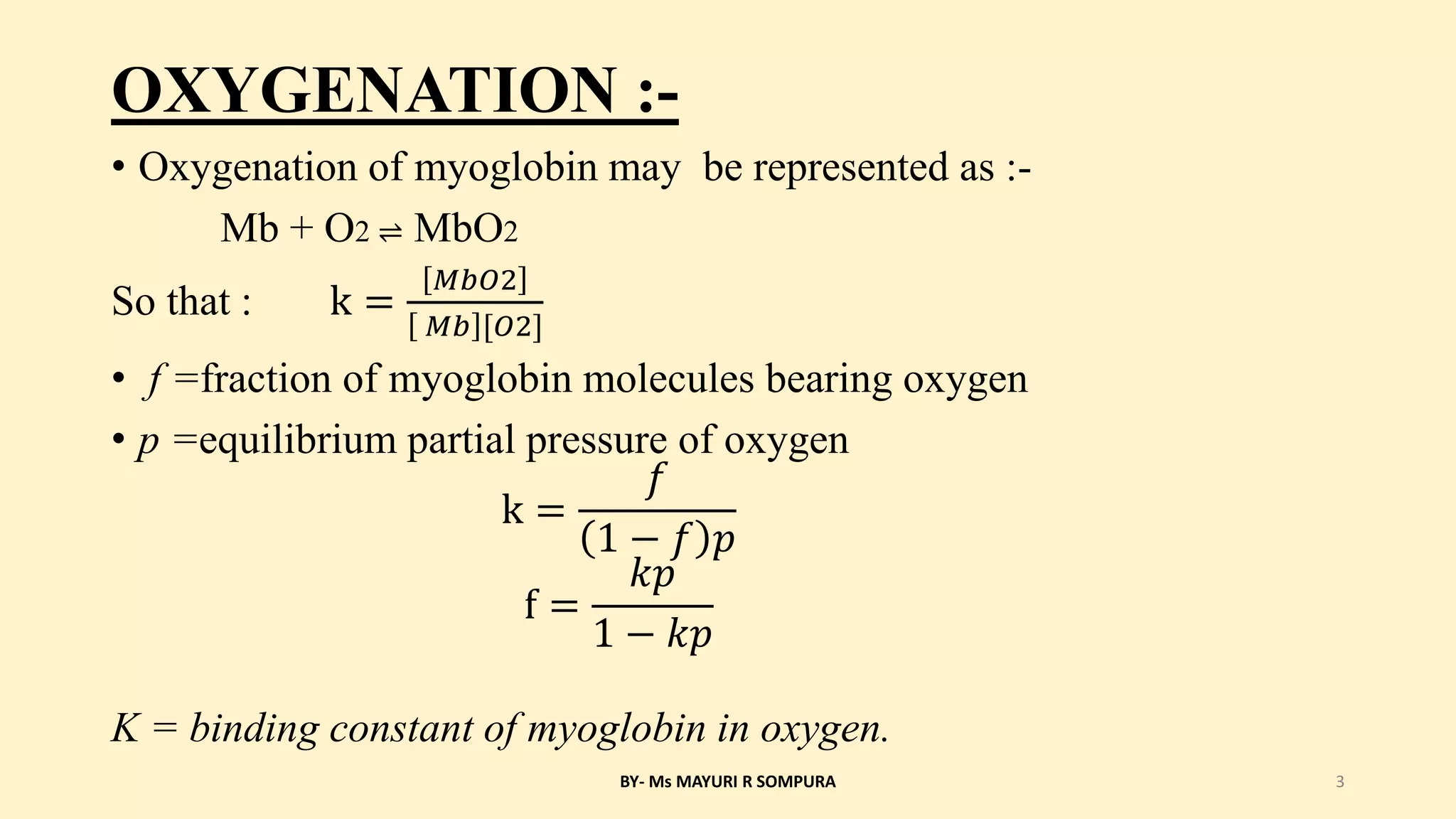 Role of hemoglobin and myoglobin in biological systems | PDF