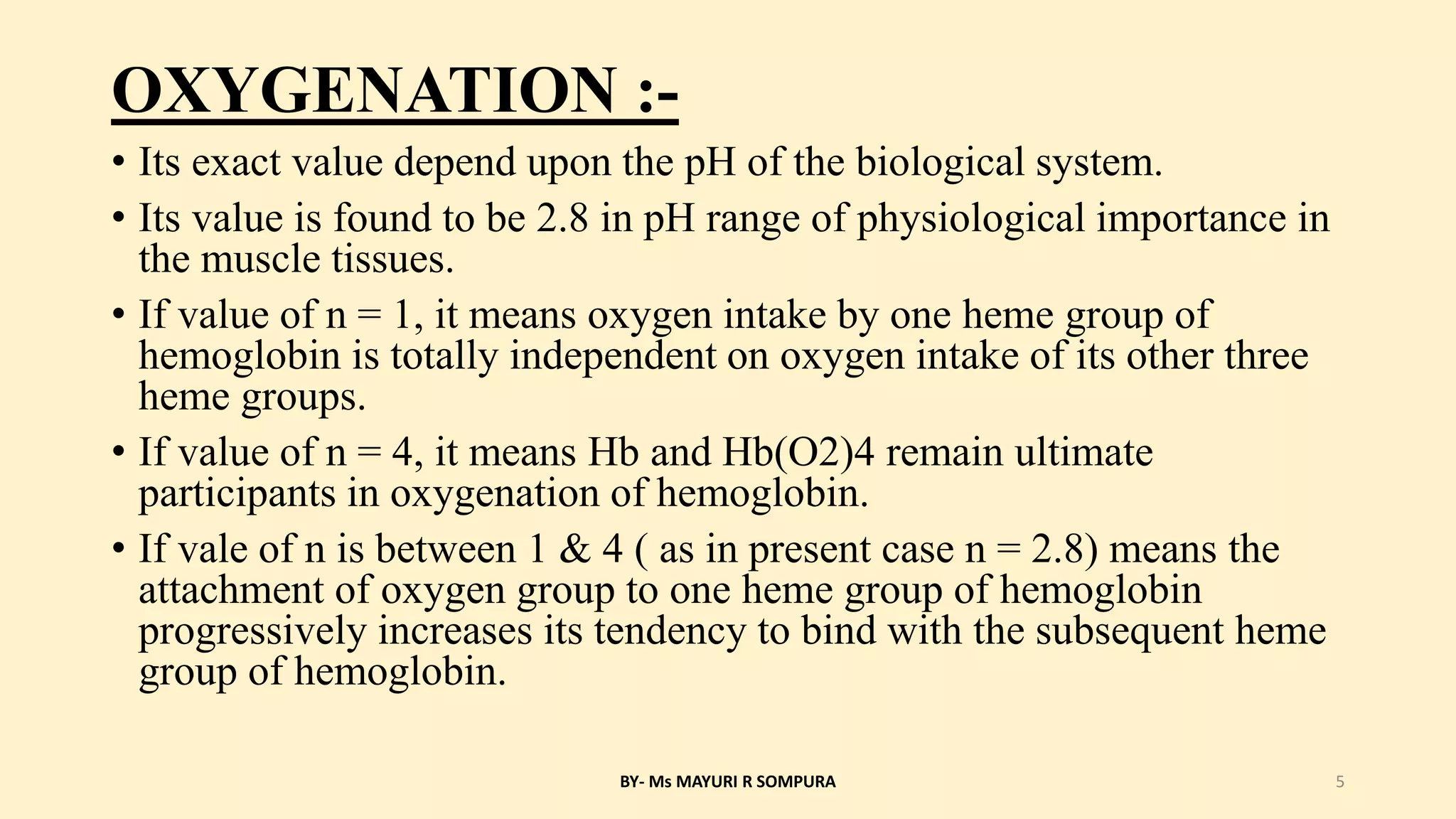 Role of hemoglobin and myoglobin in biological systems | PDF
