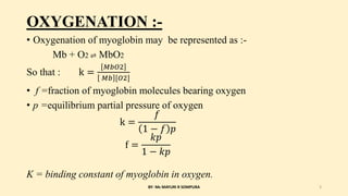 Role of hemoglobin and myoglobin in biological systems | PPT