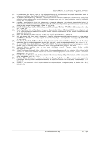 Role of herbs in root canal irrigation - A review | PDF