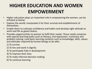 Role of Higher Education in Women empowerment in.pptx