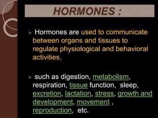 Role of hormones | PPTX