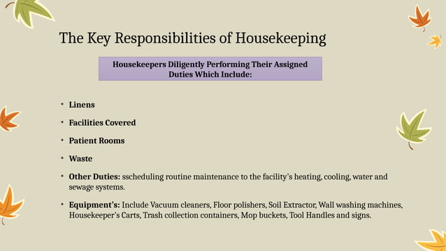 Role of Housekeeping- unit 1 (1st sem).pptx
