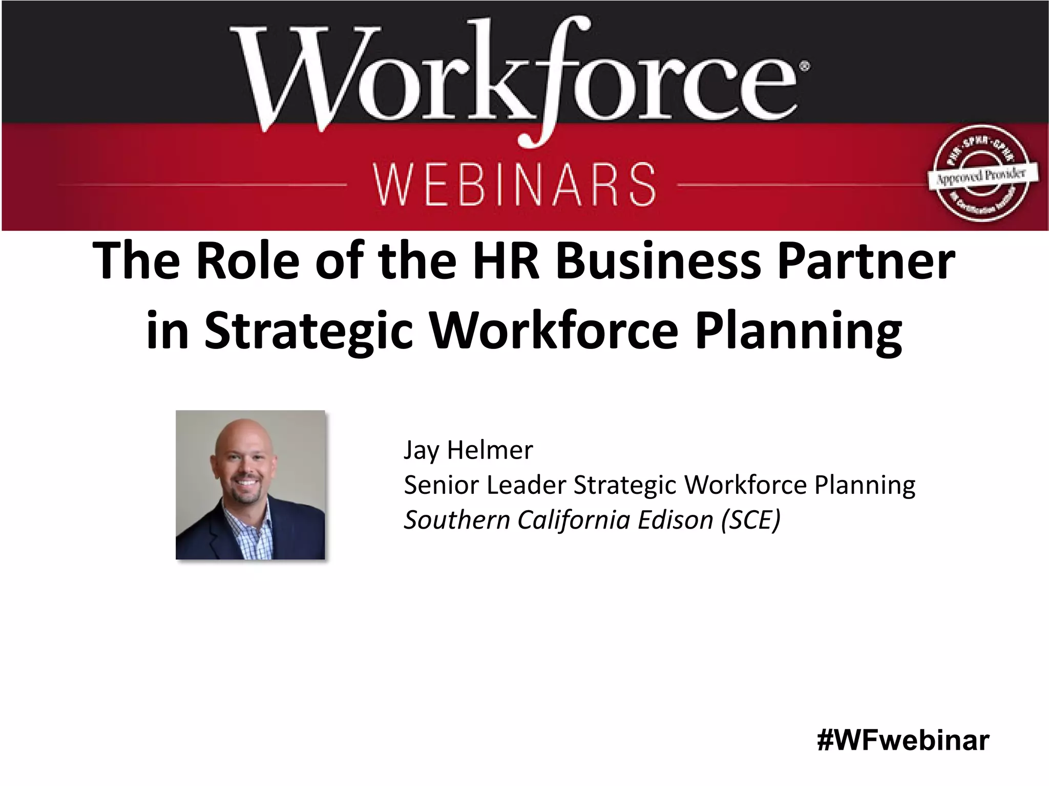 Role of the HR Business Partner in Strategic Workforce Planning | PDF