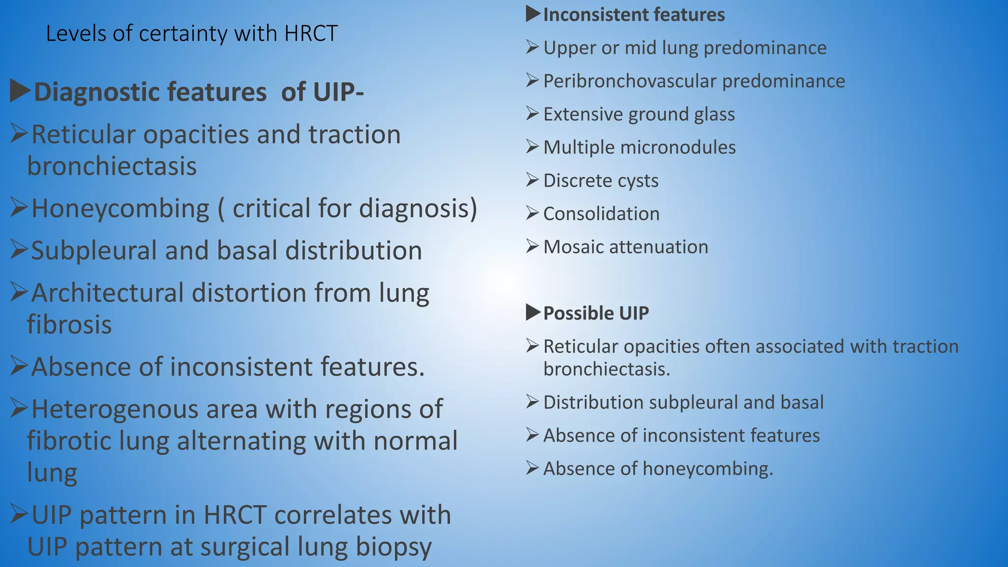 Role of hrct in interstitial lung diseases pk upload | PPTX