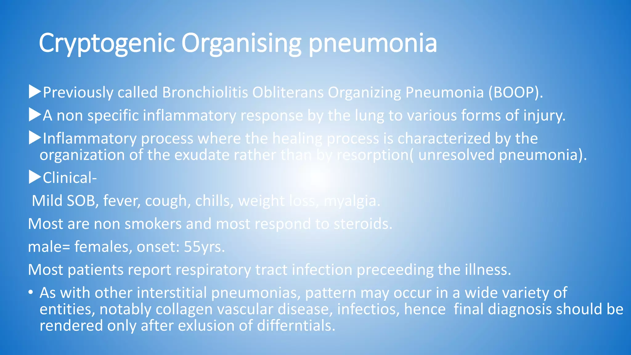 Role of hrct in interstitial lung diseases pk upload | PPTX