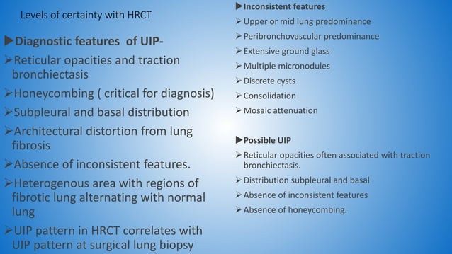 Role of hrct in interstitial lung diseases pk upload | PPTX